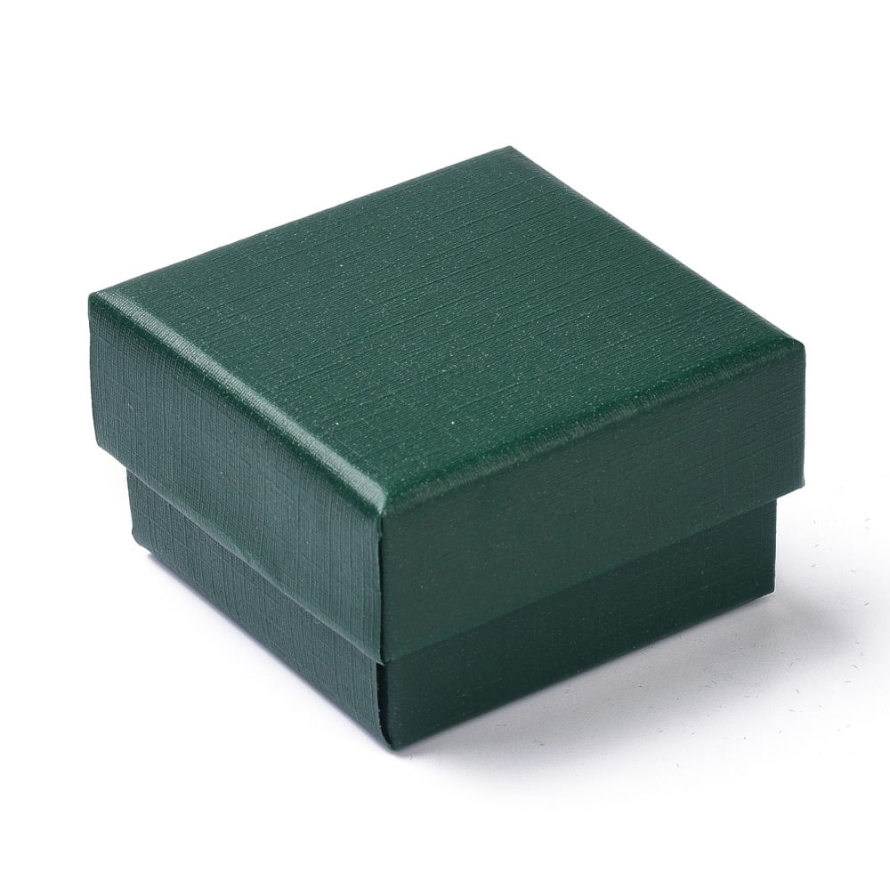 Paper Jewelry Boxes with Black Sponge for Earring and Ring Square Green ...