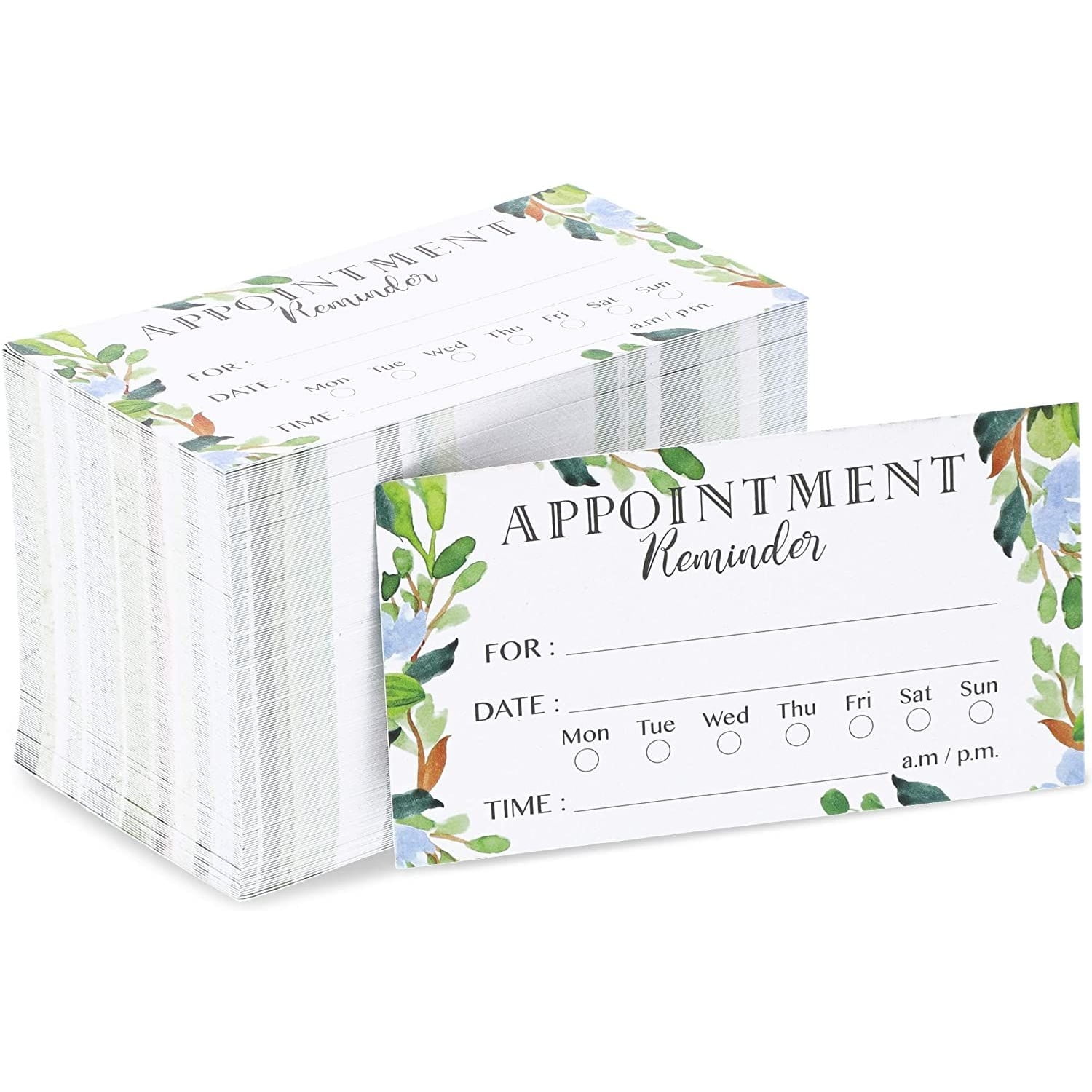 Paper Junkie 200 Pack Appointment Reminder Cards with Green Foliage ...