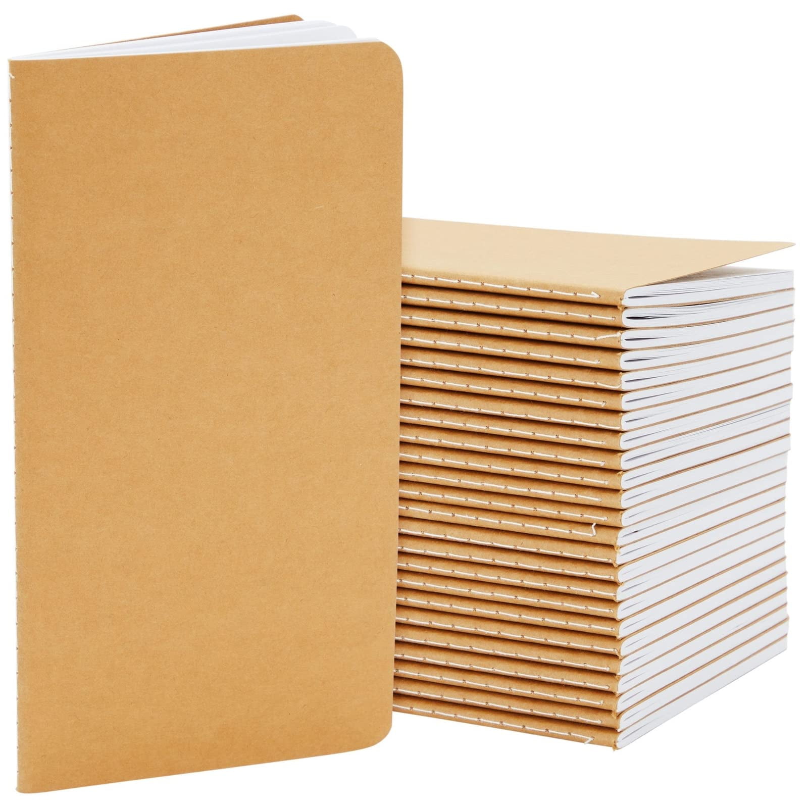 Paper Junkie 24-Pack H5 Kraft Paper Journal Notebooks, 4x8 Inches Lined ...