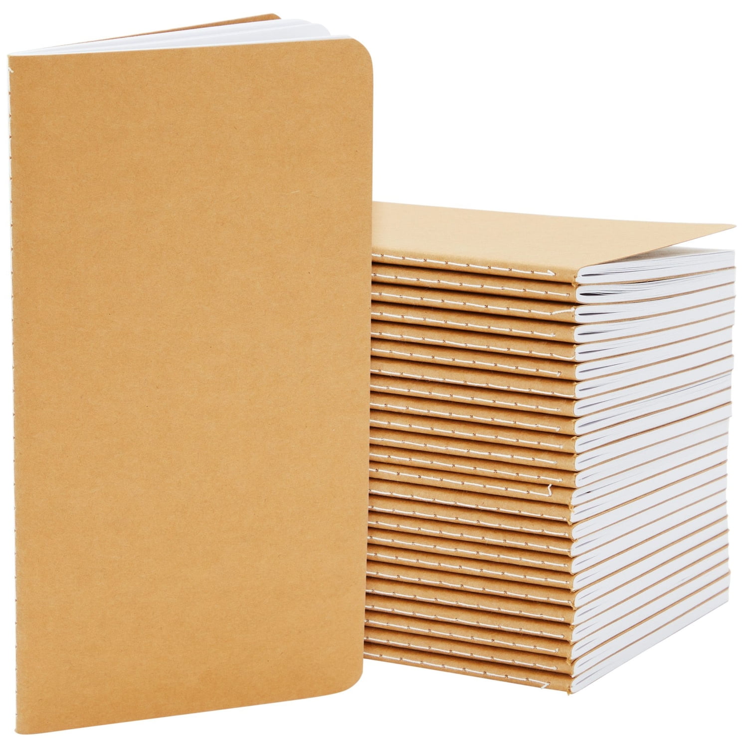 Paper Junkie 24-Pack H5 Kraft Paper Journal Notebooks, 4x8 Inches Lined ...