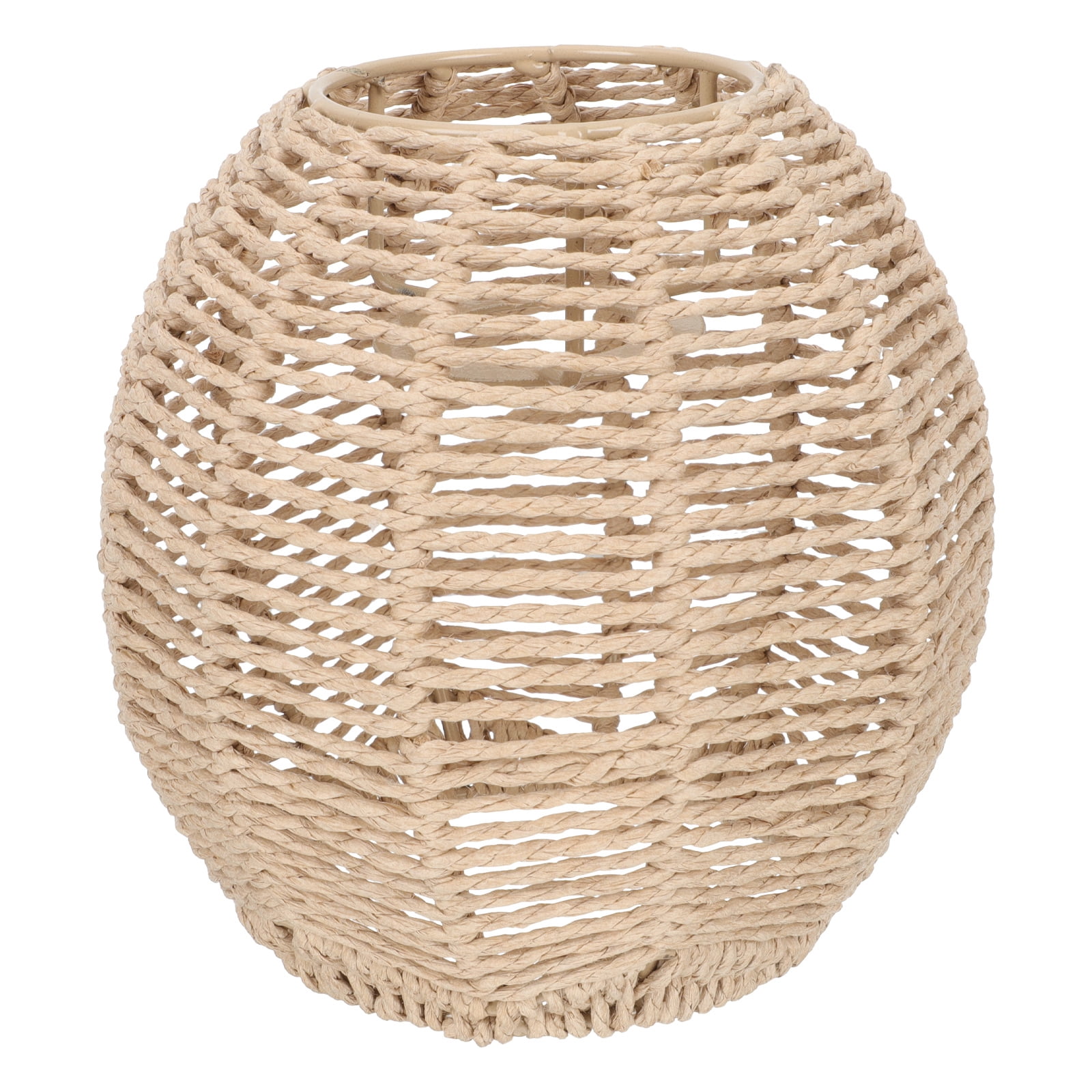 Paper Lamp Shade Imitation Woven Rattan Lampshade Pendant Light Shade ...