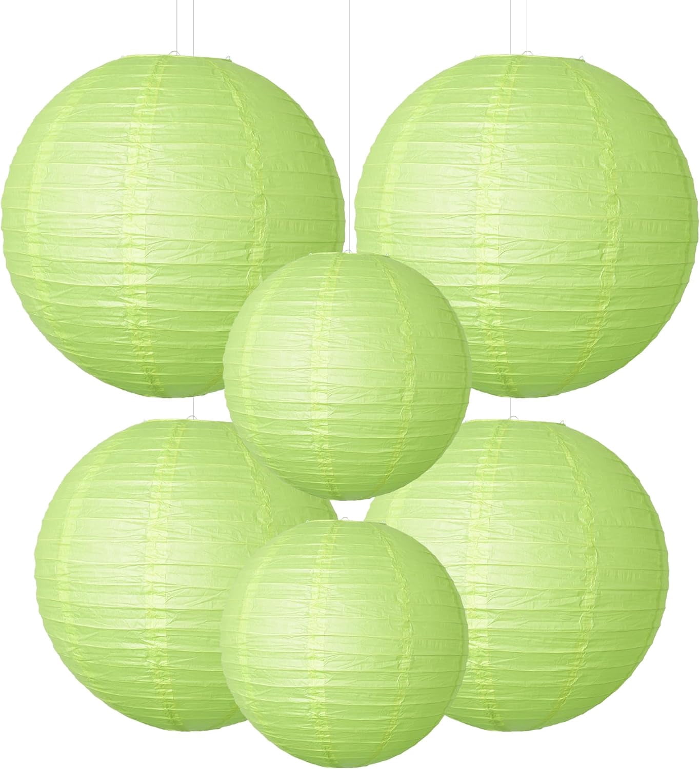 Paper Lanterns Party Decorations 6 PCS Round Hanging Lanterns Chinese ...