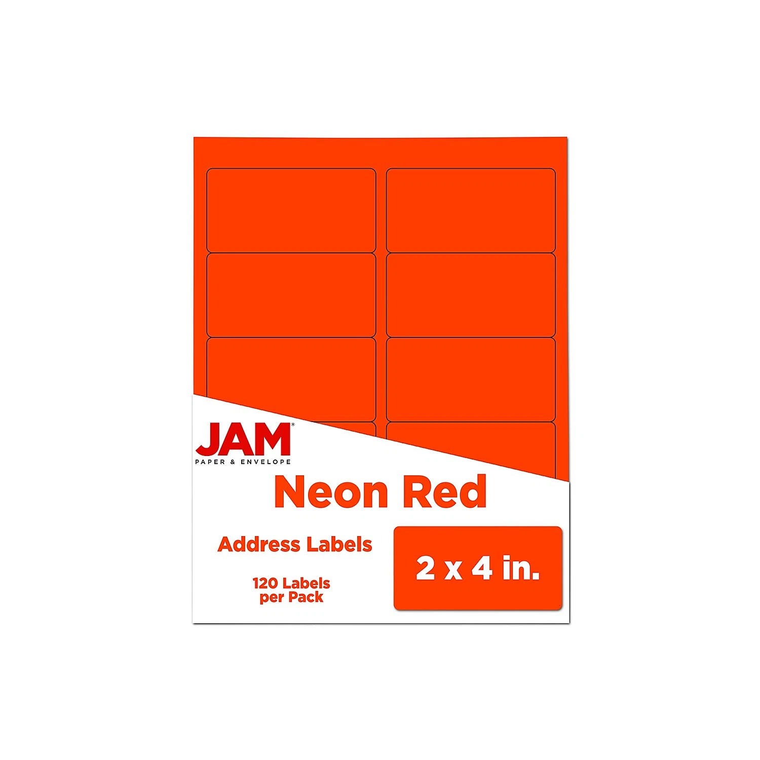 Paper Laser/Inkjet Shipping Address Labels 2" x 4" Neon Red 354328034 ...