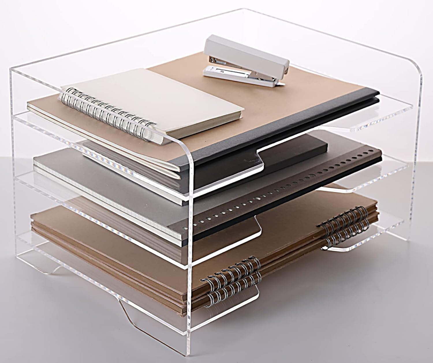 Paper Letter Tray Organizer 3 Tier Acrylic Desk File Organizer with ...