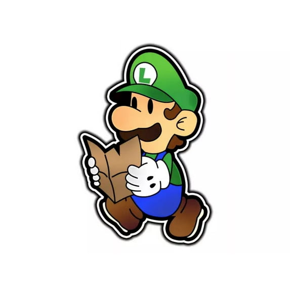 Paper Luigi Icon Waterproof Sticker Phone Decal Water Bottle Stickers ...