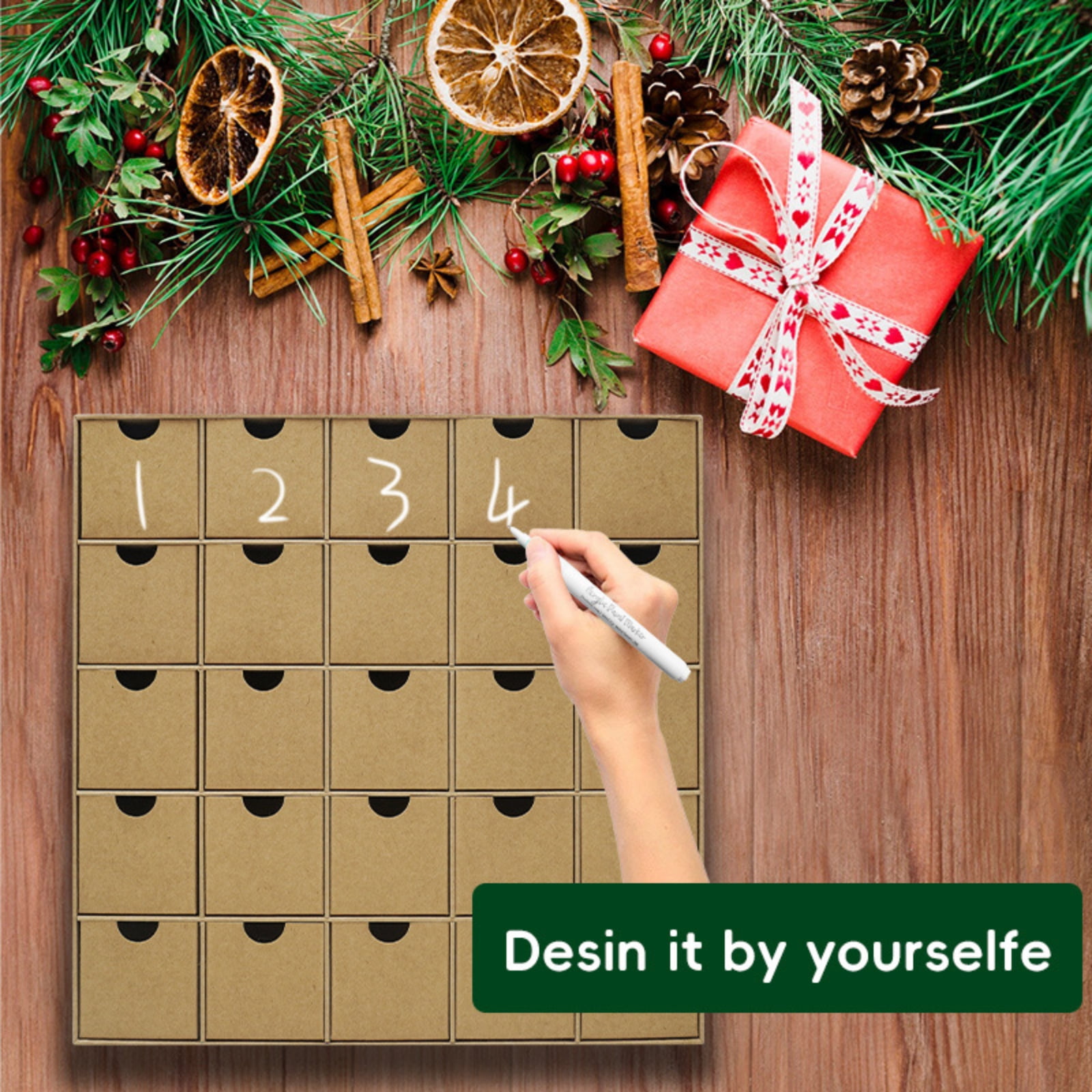 Paper Mache Advent Calendar 2025 - Christmas Advent DIY Doodle Calendar ...