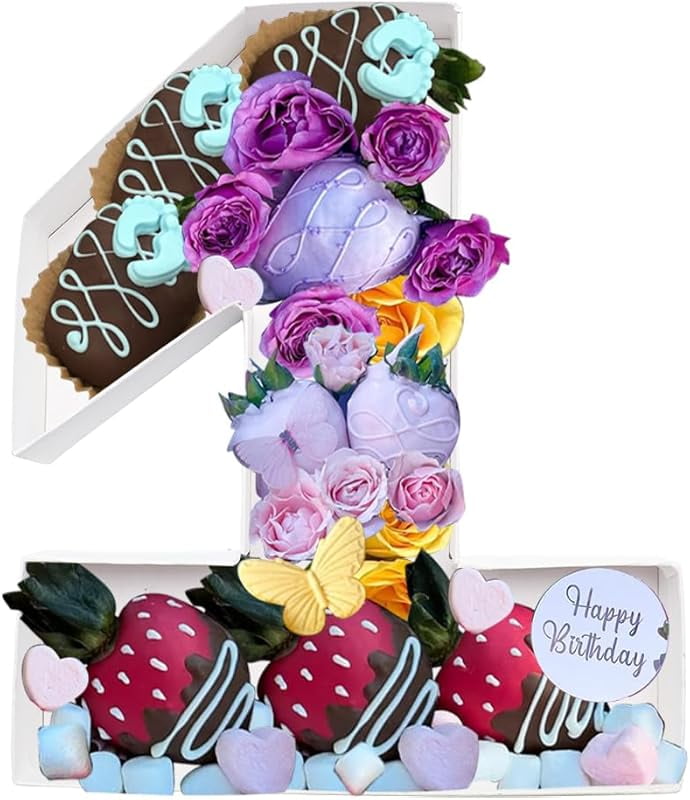 Paper Mache Cardboard Number Fillable Cutout Tray Sweet Chocolate Jelly ...