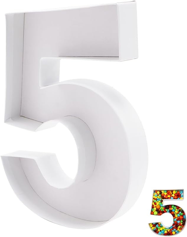 Paper Mache Cardboard Number Fillable Cutout Tray Sweet Chocolate Jelly ...