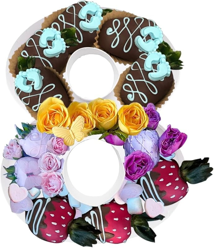 Paper Mache Cardboard Number Fillable Cutout Tray Sweet Chocolate Jelly ...