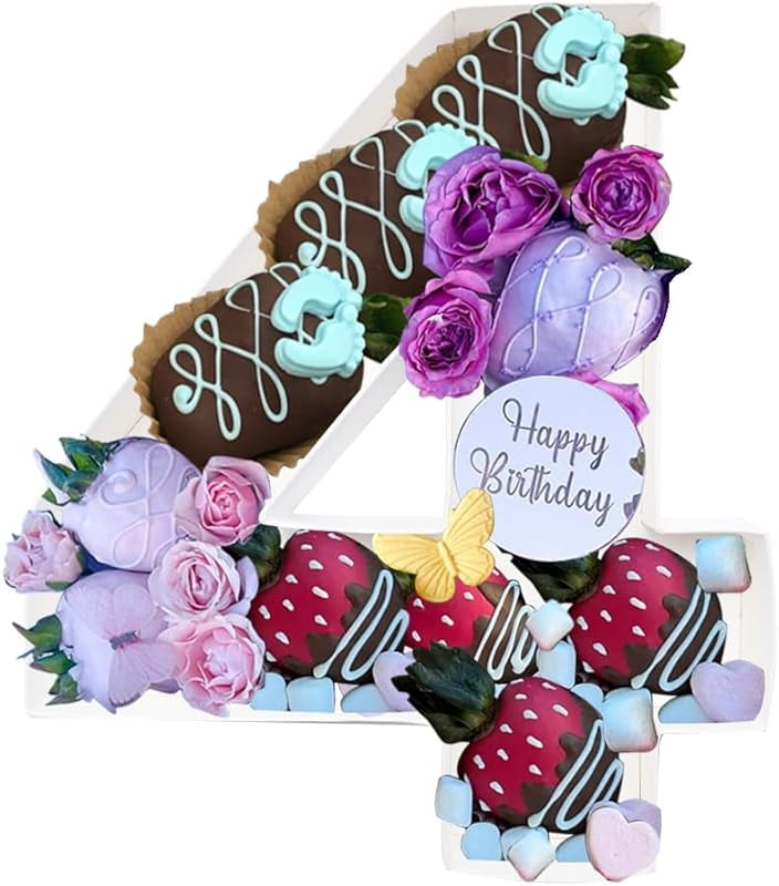 Paper Mache Cardboard Number Fillable Cutout Tray Sweet Chocolate Jelly ...
