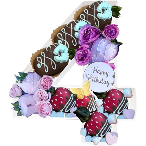 Paper Mache Cardboard Number Fillable Cutout Tray Sweet Chocolate Jelly ...