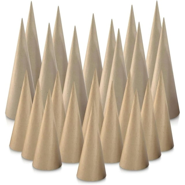 Paper Mache Craft Cones Variety Pack Set- 2 Sizes- 10.63 x 4 Inch, 7 x ...