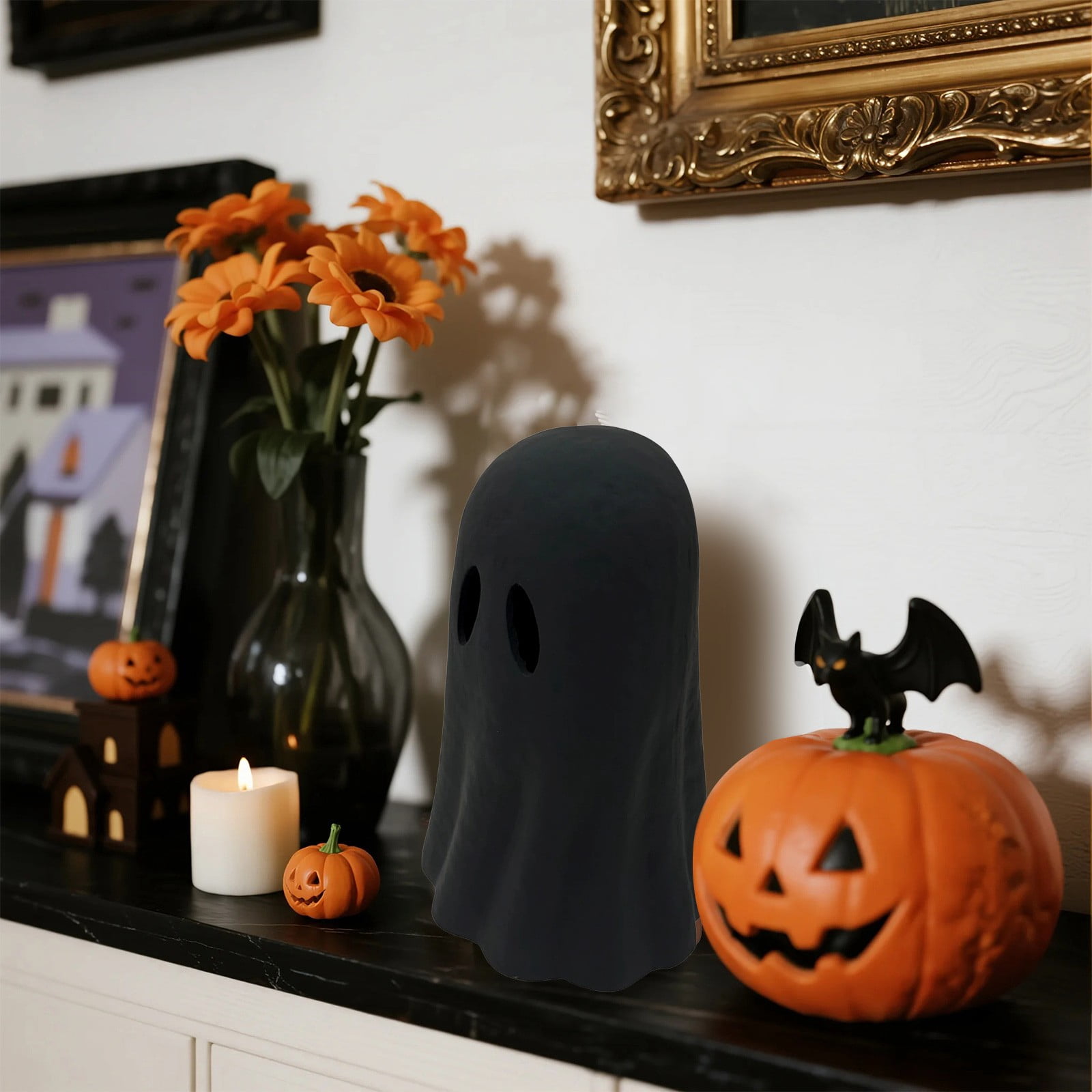 Paper Mache Ghost Tabletop Decorations, Halloween Ghost Figurine ...