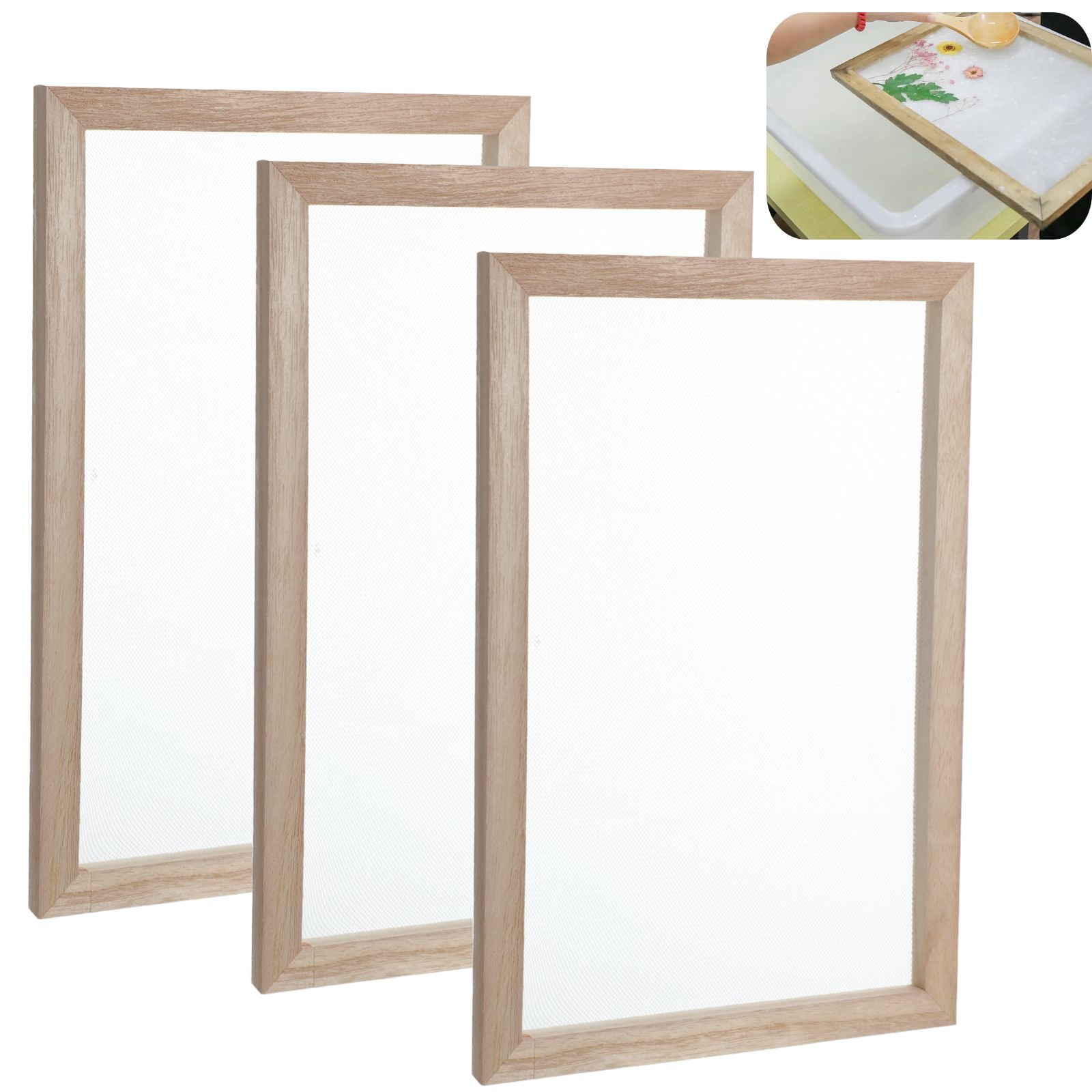 Wooden Paper Making Frame Kit, 3 Pack, 12x8inch, DIY Craft, Dried ...