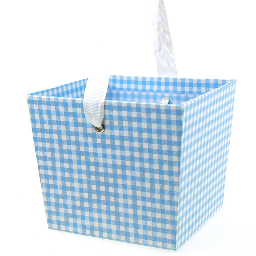 Paper Market Tray, Baby Checkered, 4-inch x 5-inch, Light Blue ...
