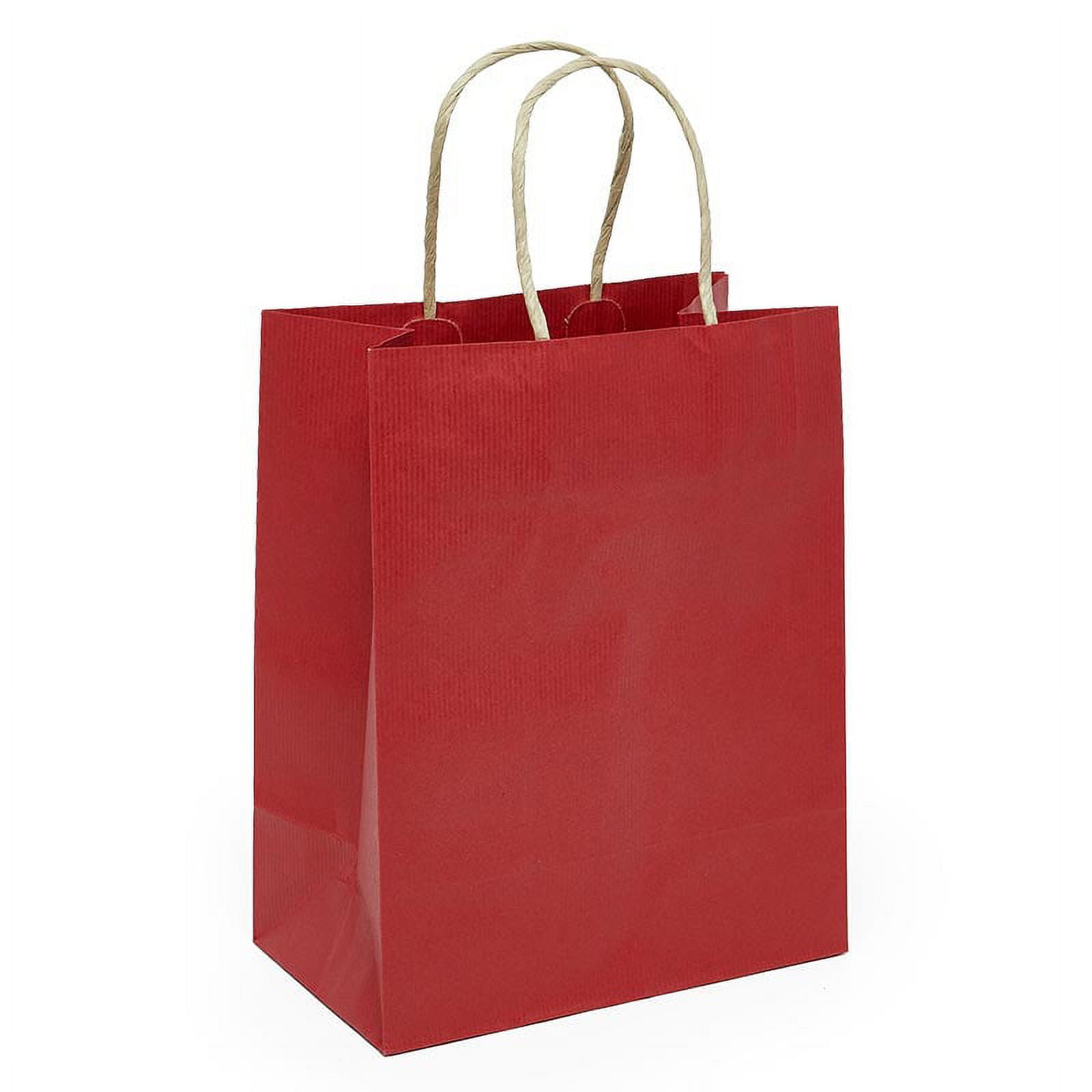 Paper Mart 250ea - 10 X 5 X 13 Red Shadow Stripe Handle Bags Gusset - 5 ...