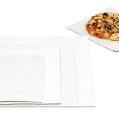 Paper Mart Grease Resistant Pizza Sheets, Bulk Pack of 200 Corrugated ...