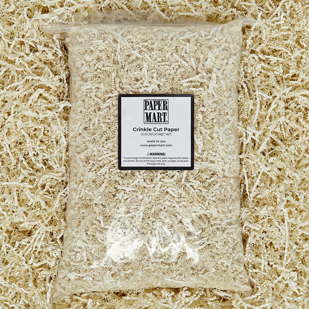 Paper Mart Ivory Crinkle Cut Paper BSL1 for Gift (2 lb), Crinkle Cut ...