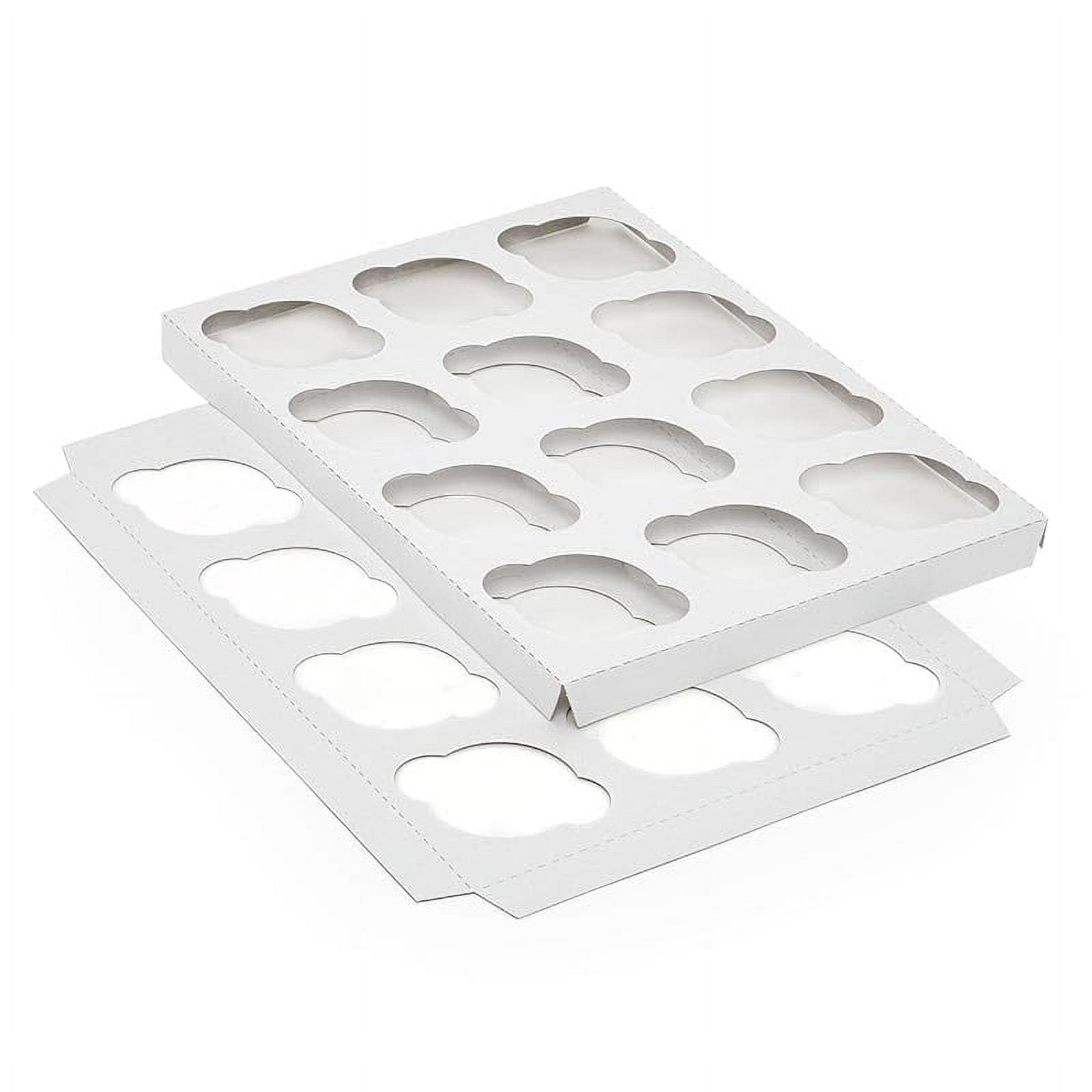 Paper Mart White Cardboard Cupcake Inserts for Standard 13 7/8 x 9 7/8 ...