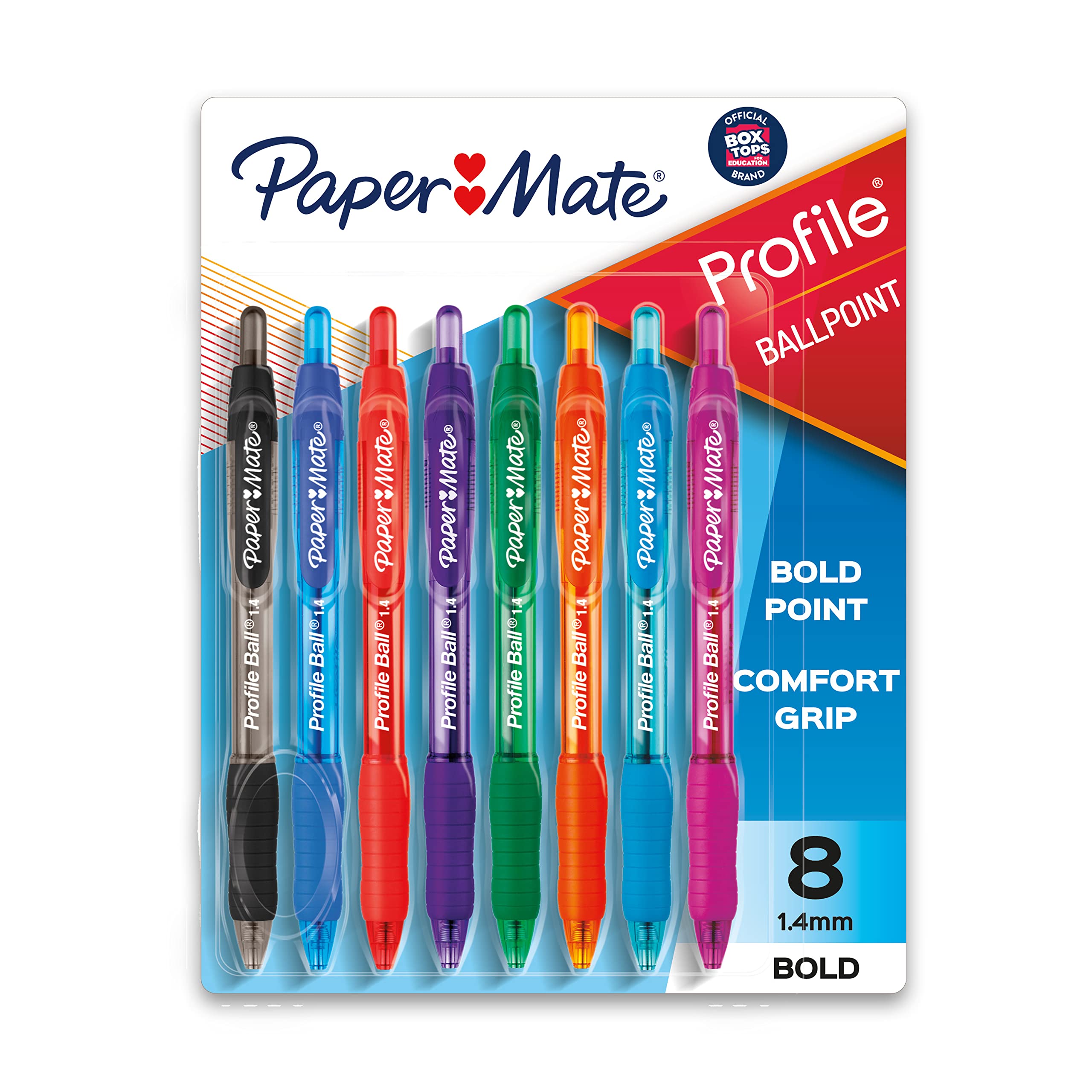 Paper Mate 1960662 Profile Retractable Ballpoint Pens, Assorted Colors ...
