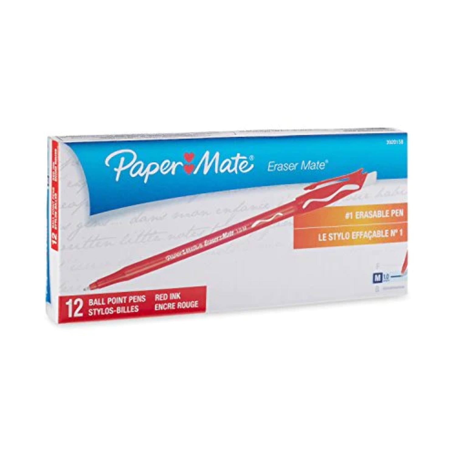 Paper Mate 3920158 EraserMate Erasable Pen, Medium Point, Red, 12-Count ...