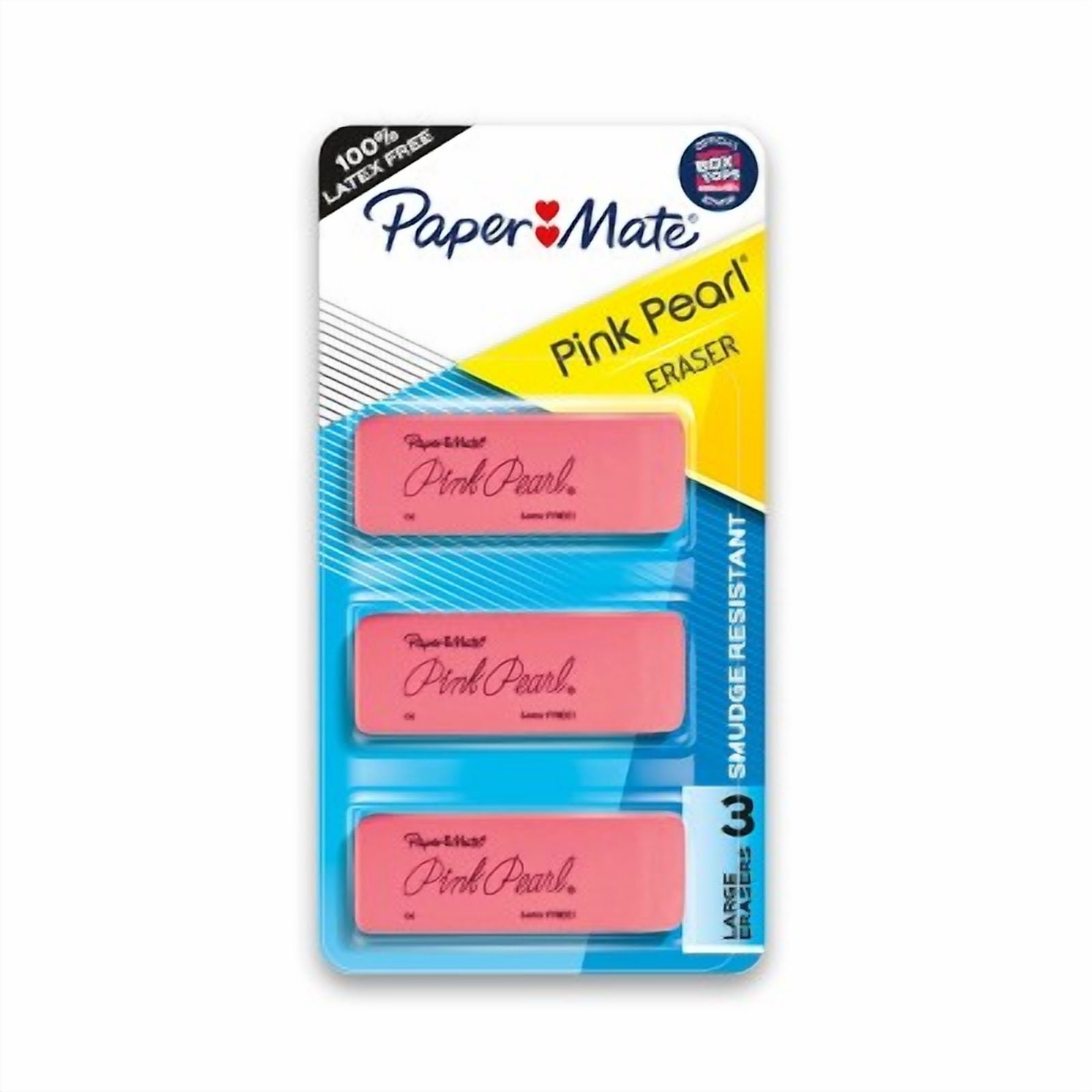 Paper Mate 3pk Pencil Erasers Pink Pearl - Walmart.com