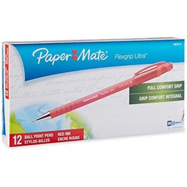 Paper Mate 9620131 Flexgrip Ultra Stick Ballpoint Pens, Medium Point ...