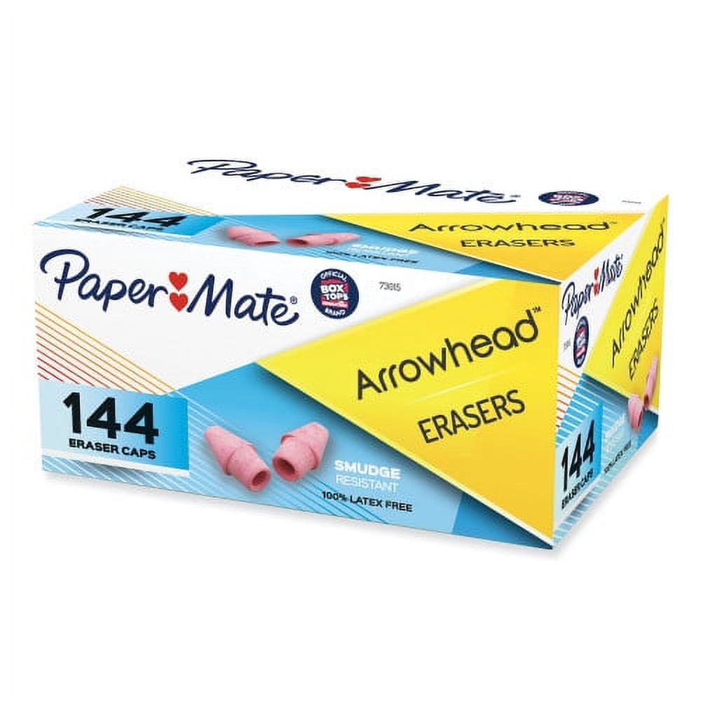 Paper Mate Arrowhead Smudge-Free Eraser Caps, For Pencil Marks, Pink ...