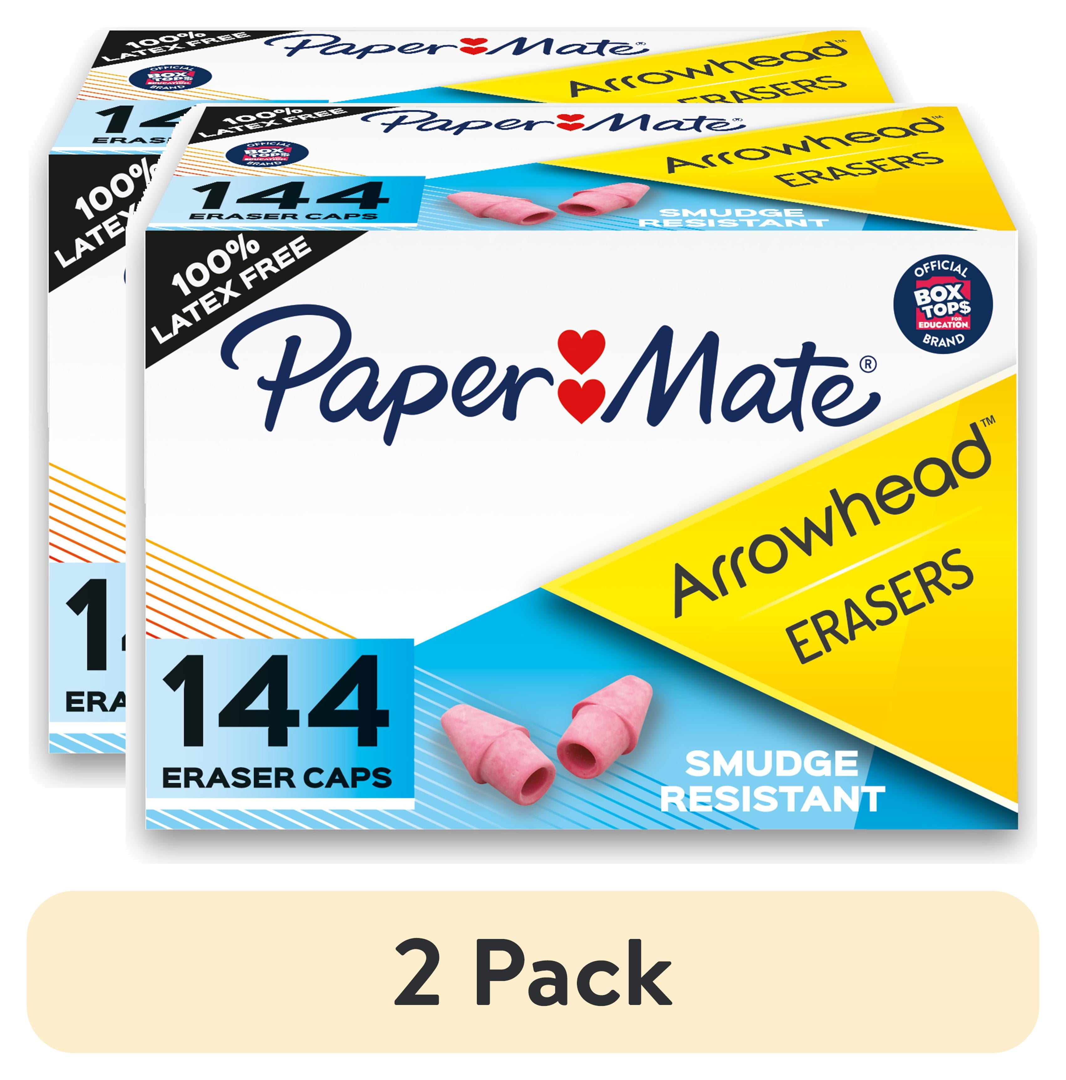 (2 pack) Paper Mate Arrowhead Pink Pearl Cap Erasers, 144 Count ...