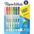 Paper Mate Clearpoint 0.7 mm Mechanical Pencils, Asstd Barrel, 6/PK ...