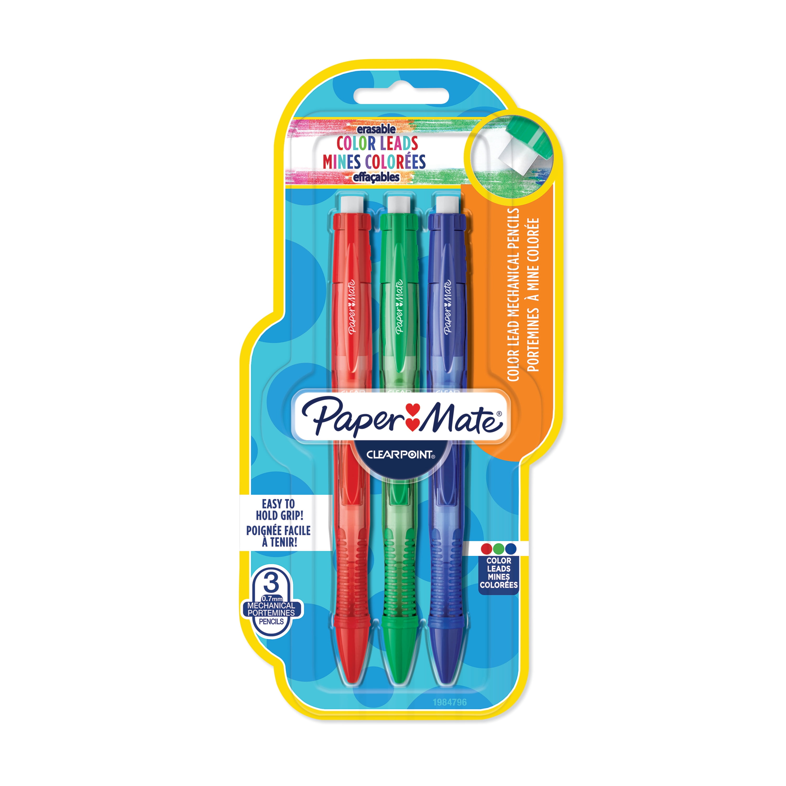 Paper Mate Clearpoint Color Lead Mechanical Pencil Set, 0.7 mm, 3 ...
