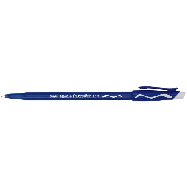 Paper Mate EraserMate Erasable Pen, Medium Point, Blue, 12 Count ...