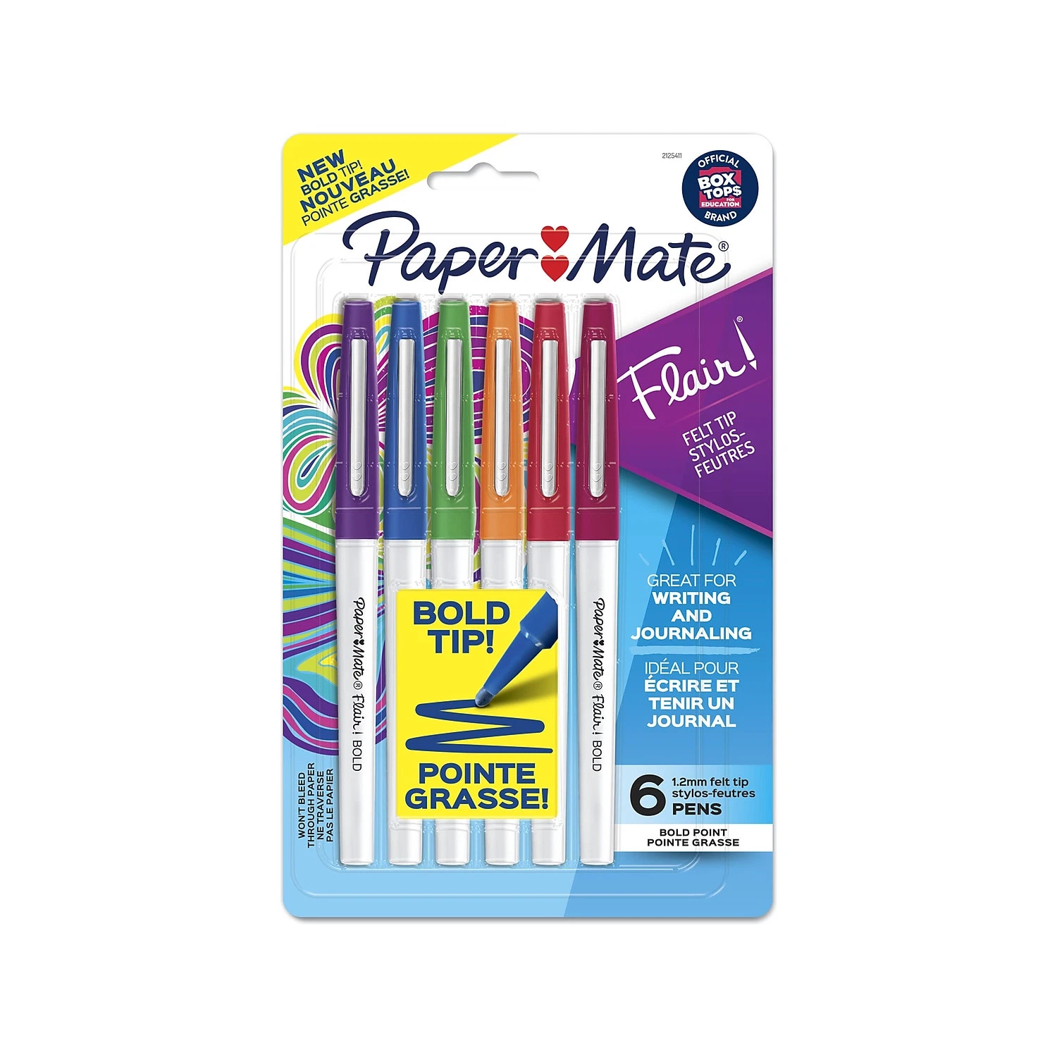 Paper Mate Flair Felt Pen Bold Point Assorted Ink 6/Pack (2125411 ...