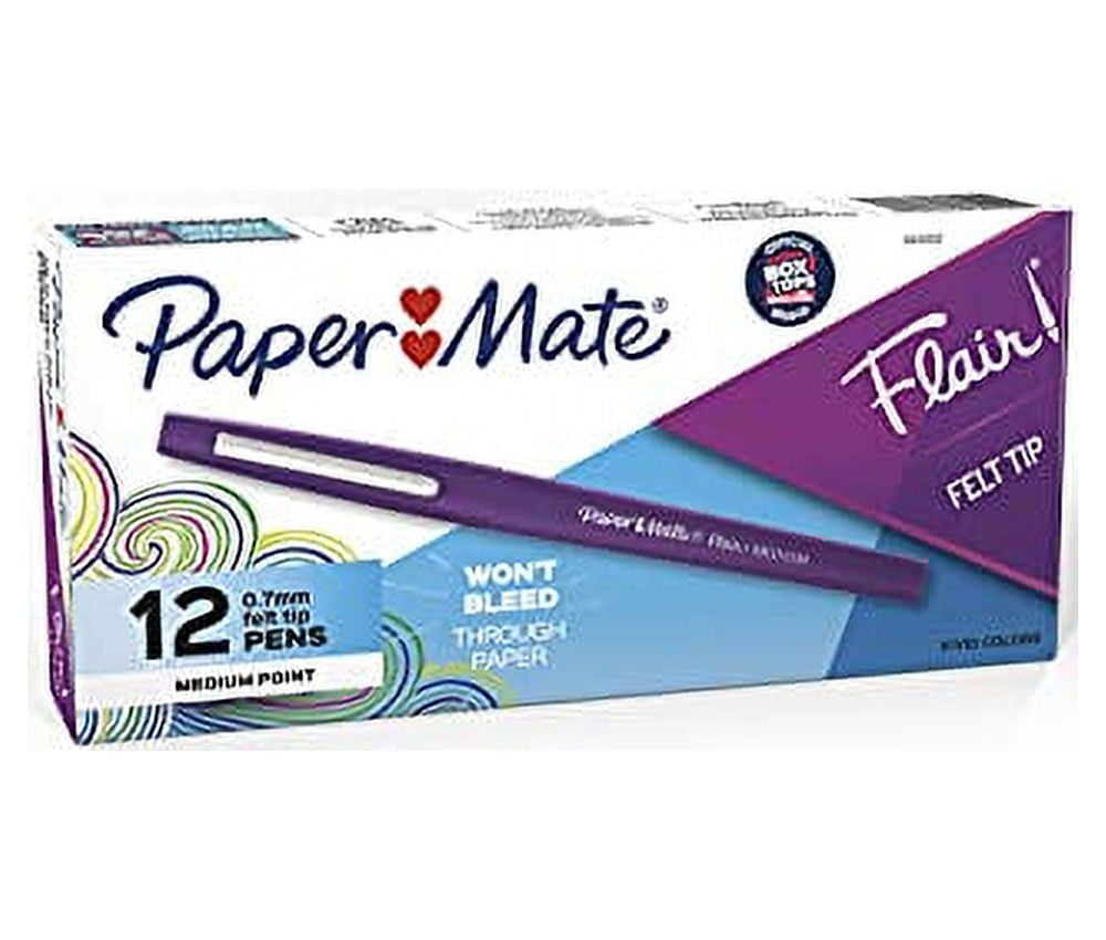 Paper Mate Point Guard Flair Needle Tip Stick Pen Purple Ink 0.7mm ...