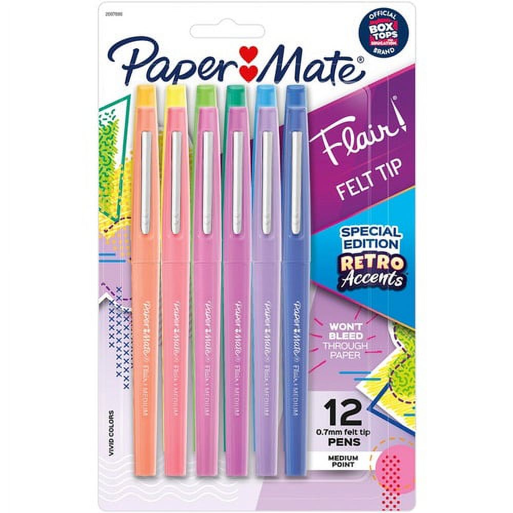 Paper Mate Flair Medium Point Pens - Medium Pen Point - Assorted Water ...