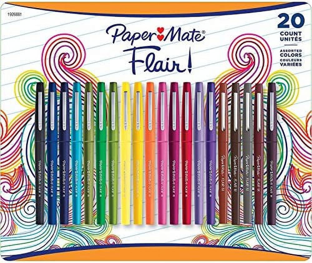 Paper Mate Flair Pens, Assorted Colors, 20 - Walmart.com