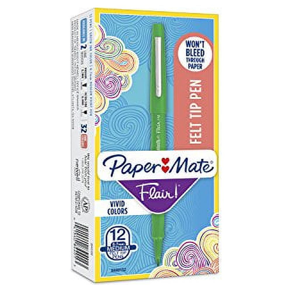 Paper Mate Flair Point-Guard Porous Point Pens, 12 Green Pens (8440152 ...