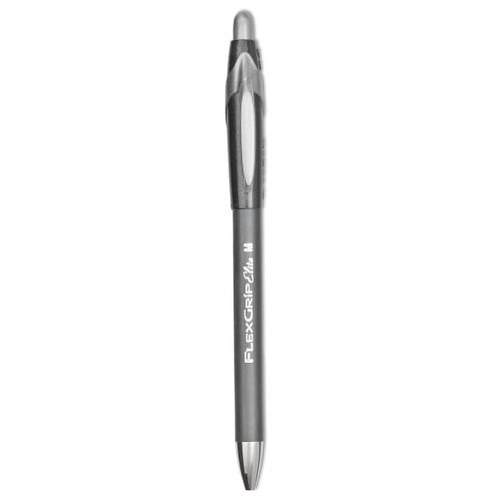 Paper Mate FlexGrip Elite Ballpoint Pen, Retractable, Medium 1 mm, Black Ink, Black Barrel ...