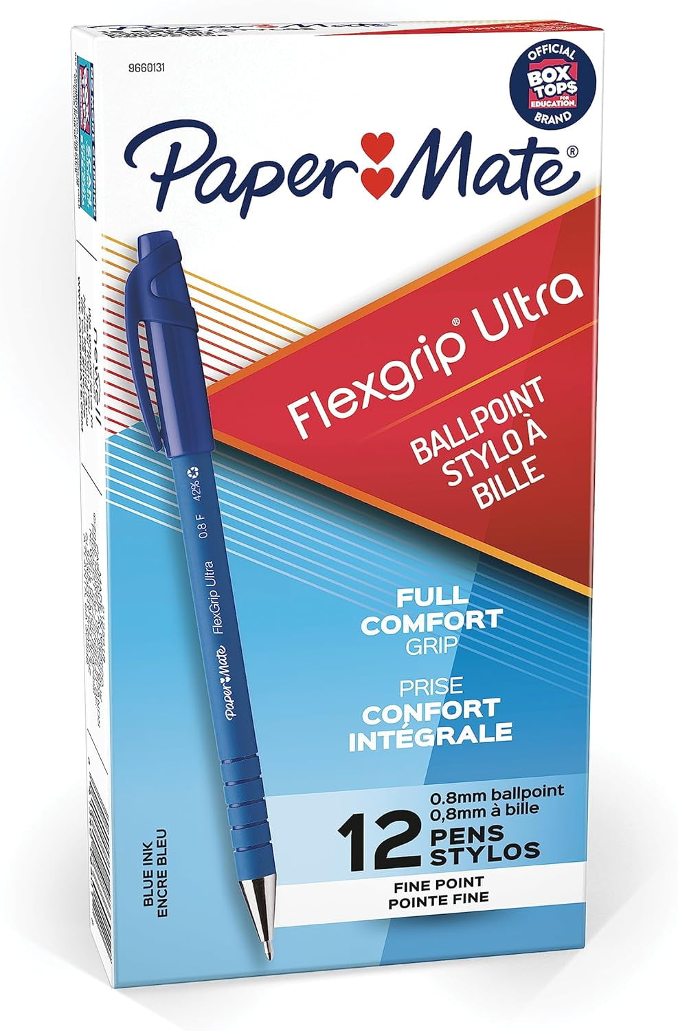 Paper Mate FlexGrip Ultra Stick Ball Pen, Fine Point, 0.80 mm, Blue ...