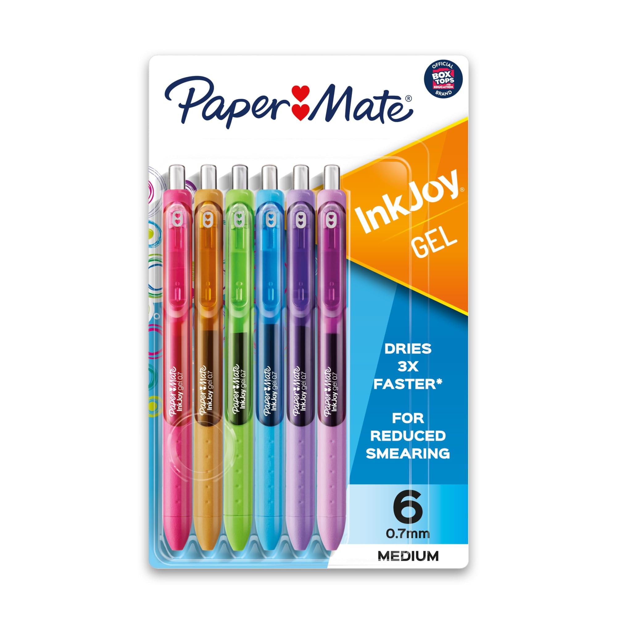 Paper Mate Handwriting Gel Pens, 0.7 mm, Assorted Ink Colors, 6 Count ...