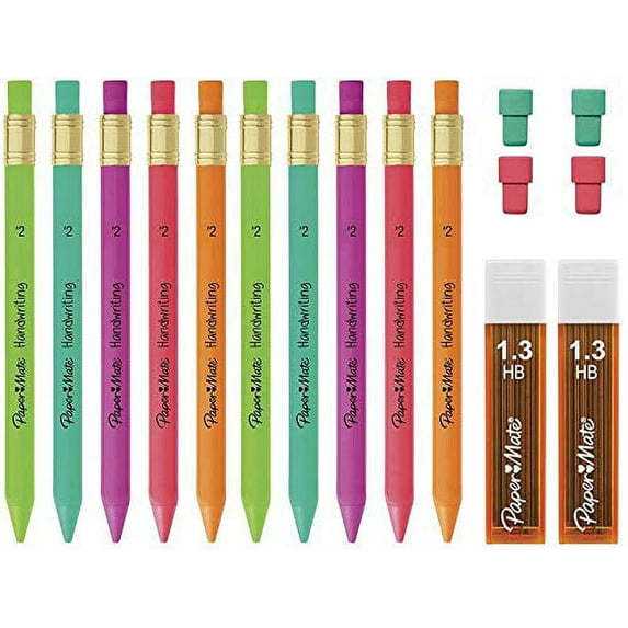 Paper Mate 1.3mm Colored Mechanical Pencil Set with Lead & Eraser ...