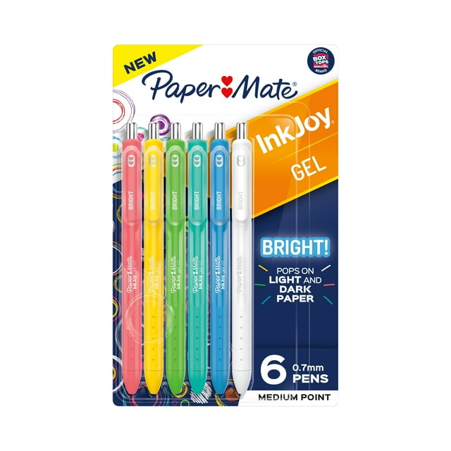 Paper Mate InkJoy Bright Gel Pens, Medium Point (0.7mm), Retractable ...