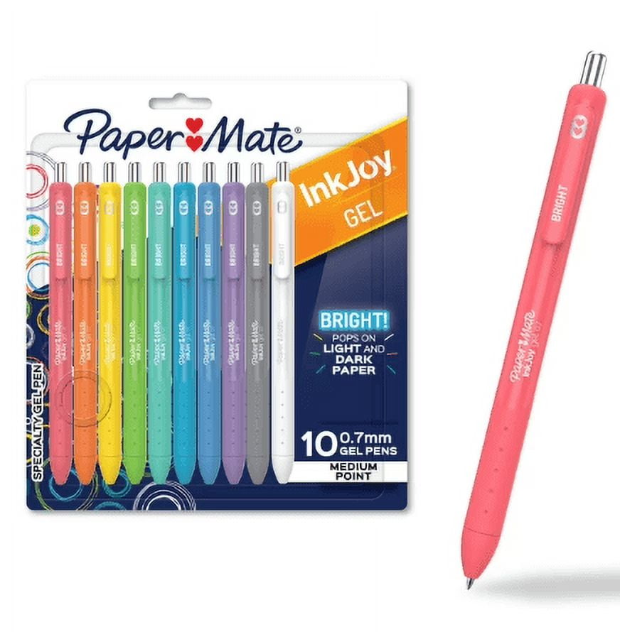 Paper Mate InkJoy Gel Brights Pens, Medium Point (0.7 mm), Retractable ...
