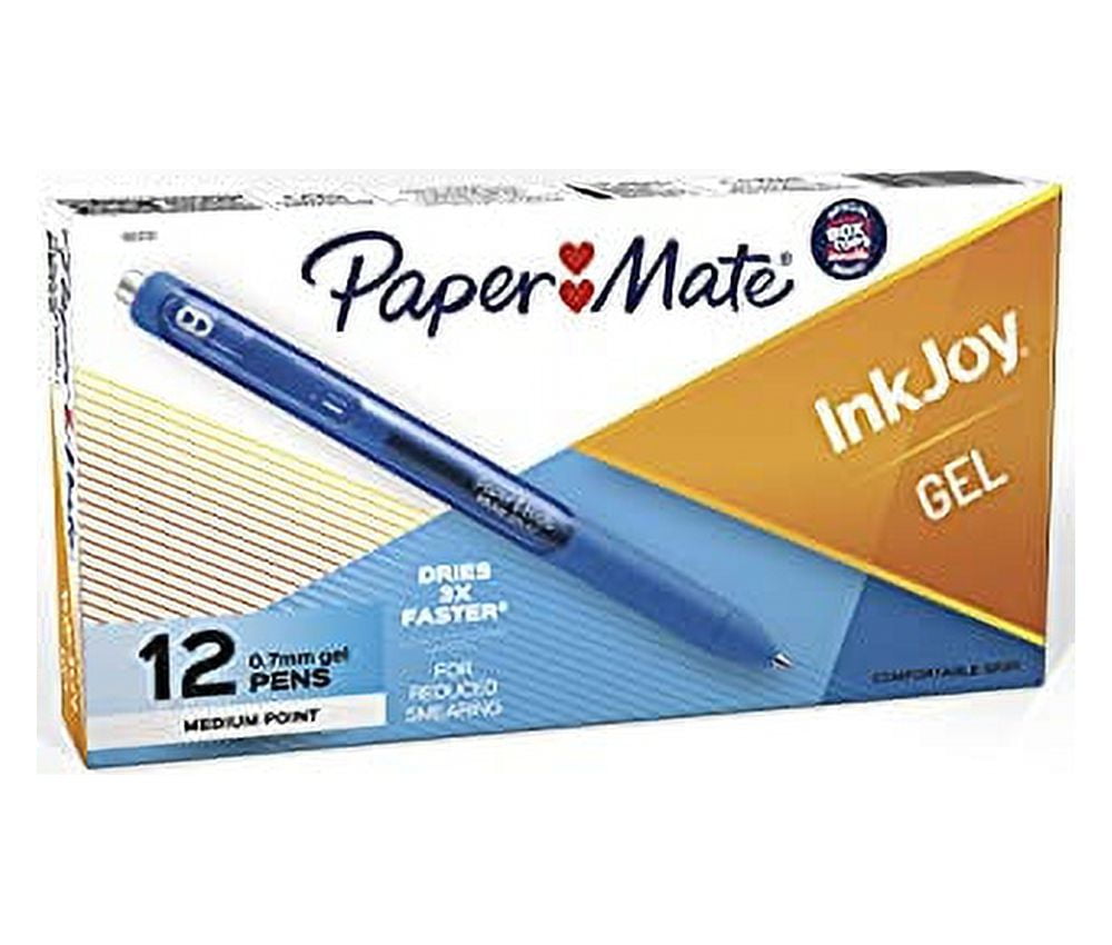 Paper Mate InkJoy Gel Pens, Medium Point, Pure Blue, 12 Count - Walmart.com