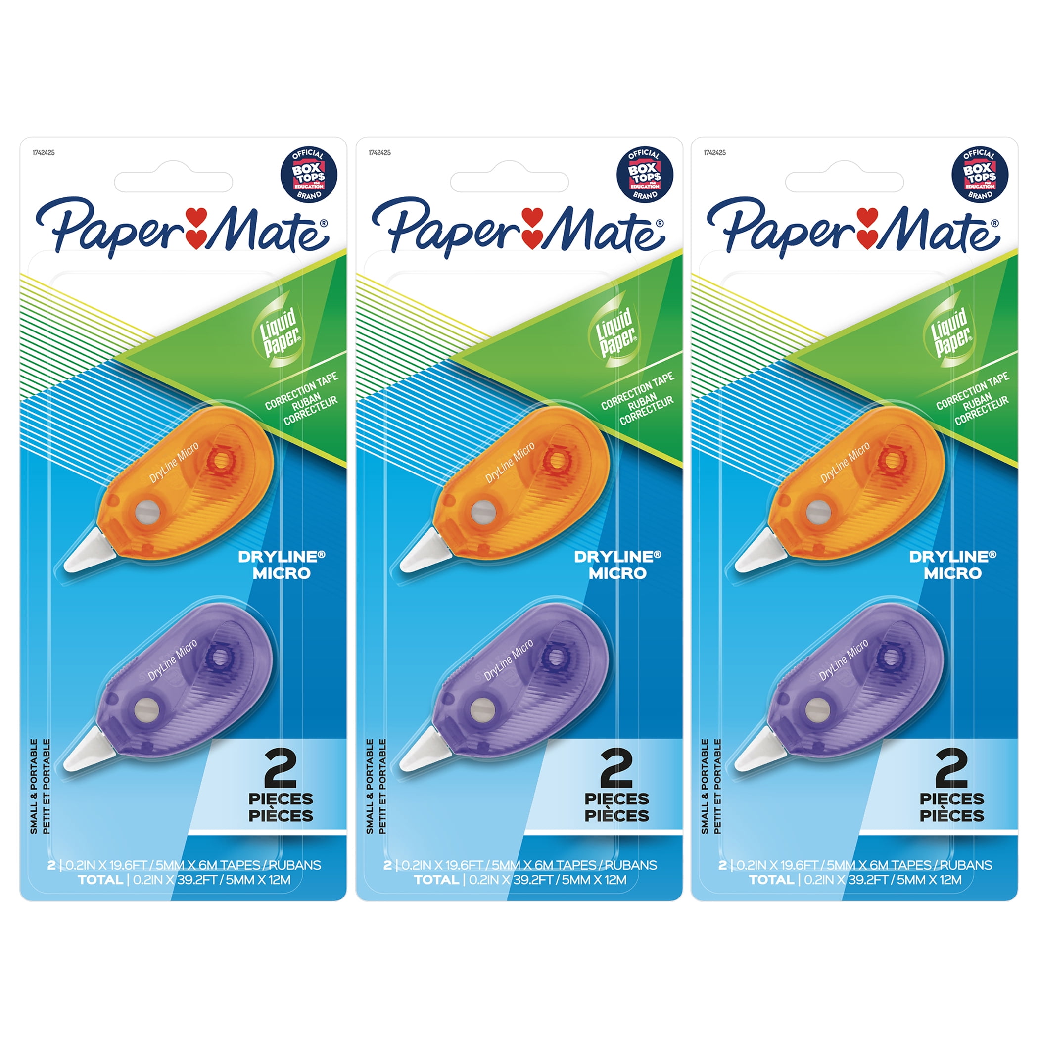 Paper Mate Liquid Paper DryLine Micro Correction Tape, Assorted Colors ...