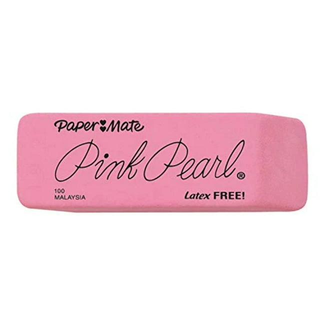 Paper Mate Pink Pearl Pencil Erasers, Large, Pink, 12 Count - Walmart.com