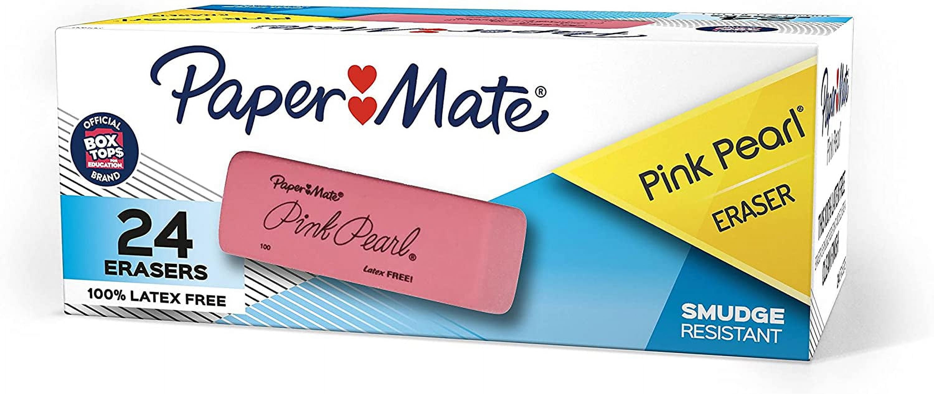 Paper Mate Pink Pearl Erasers, Medium, 24 Count - Walmart.com