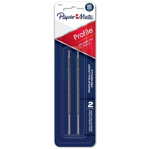 Newell, Paper Mate Profile Ballpoint Pen Refill, 2/Pack, Medium Point ...