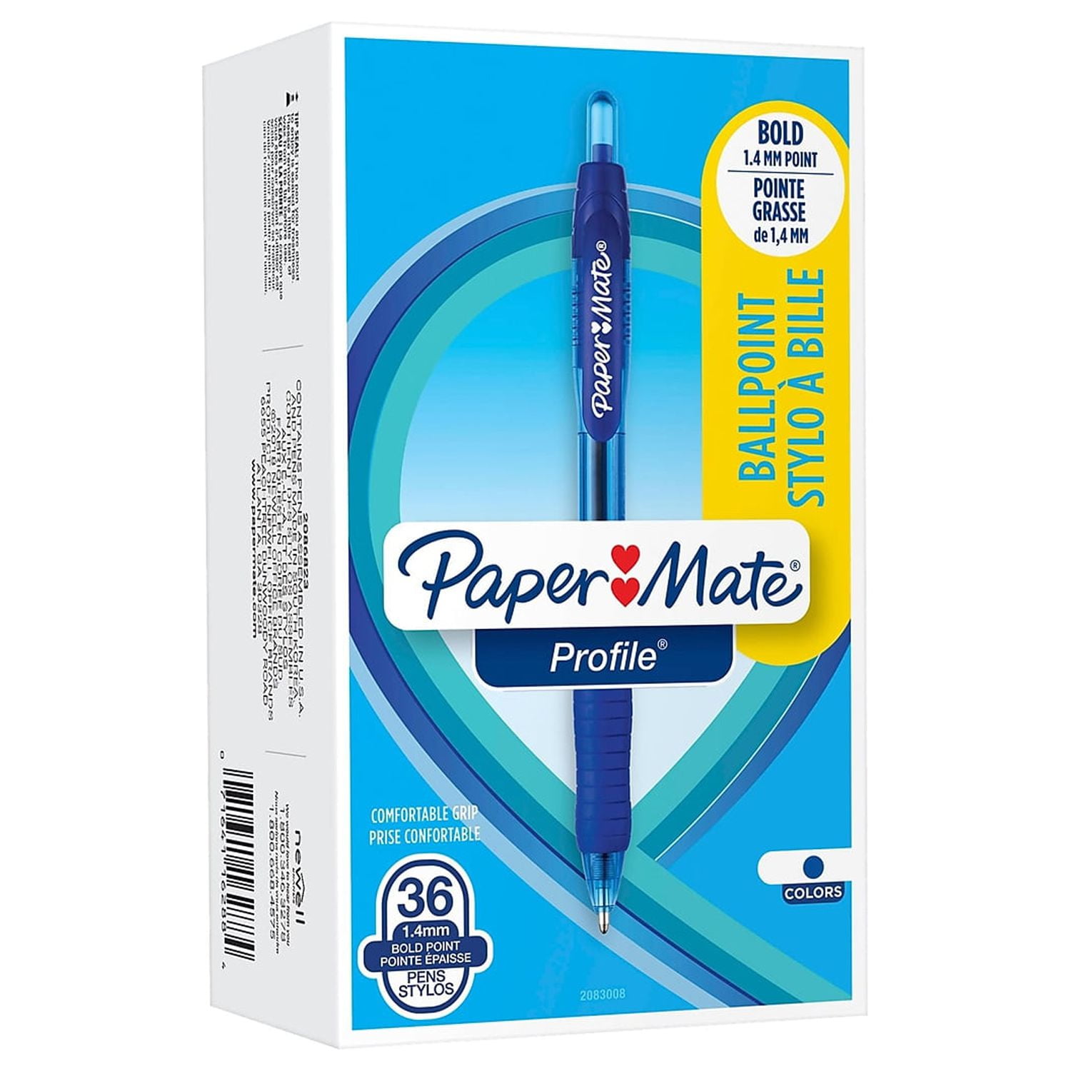 Paper Mate Profile Ballpoint Pen Retractable Bold 1.4 mm Blue Ink Blue ...