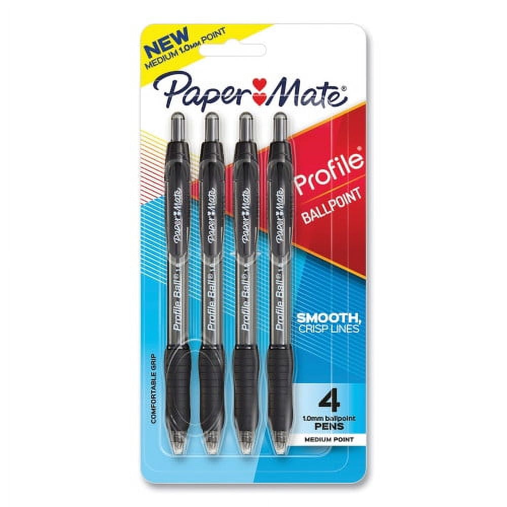 Paper Mate Profile Ballpoint Pen, Retractable, Medium 1 mm, Black Ink ...